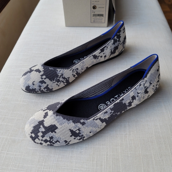 Rothy's | Shoes | New Rothys Sz 9 Ash Camo Gray Ballet Round Flats ...